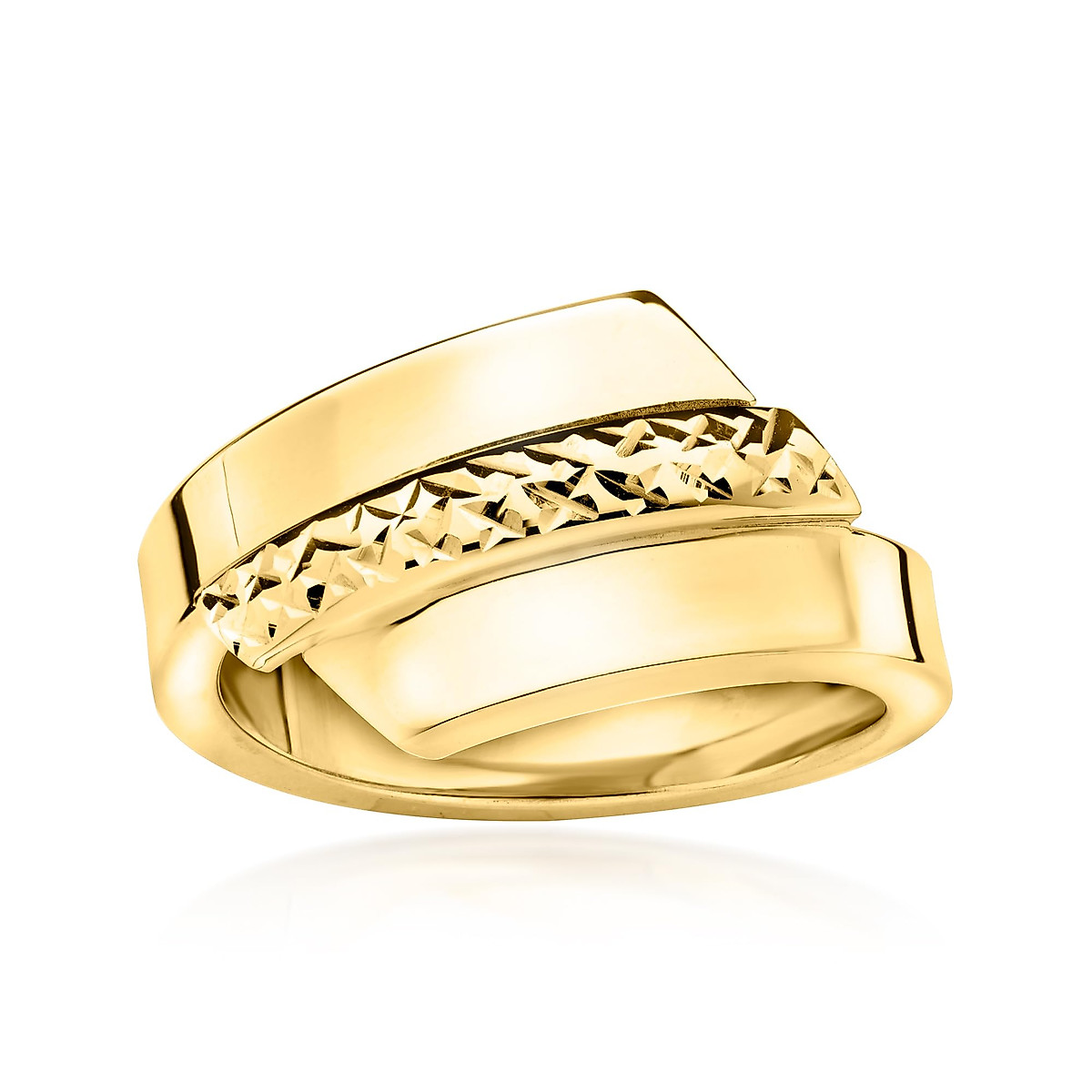 Ross-Simons Italian 14kt Yellow Gold Diamond-Cut and Polished Ring. Size 7