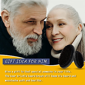 ZeiLaHao Beard Brush Kit, Boar Bristle Brush Gifts for Men Dad Boyfriend Husband, Beard Grooming Kit with Native Boar Bristle Hair, Beech and Rubberwood Handle Ergonomic Design Relieves Beard Itch