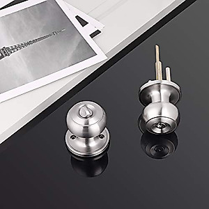 Gobrico Round Satin Nickel Keyed-Alike Entry Locks Knobs 6Pack, Front Enry Door Knobs with Lock and Same Key, Round Ball Style Locksets Door Handles