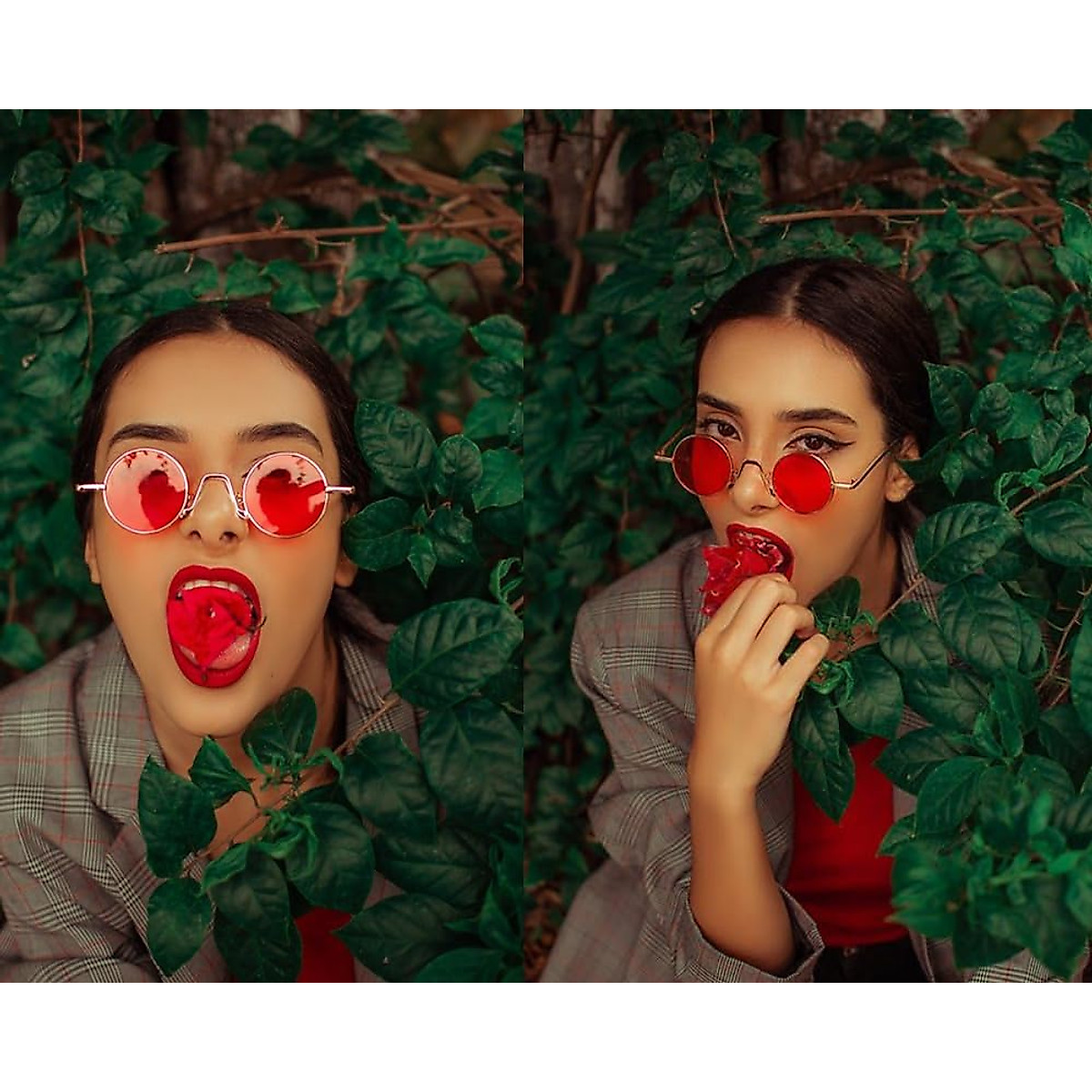 SORVINO Retro Small Round Sunglasses for Men Women Vintage Style Metal Frame