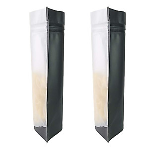 QQ Studio Pack of 100 Translucent Front Matte Black Poly Plastic Zip Seal Bags (1.7oz (4" x 6"), Black Stand-Up Pouch | 300 Bags)