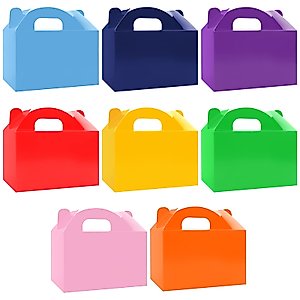 Moretoes 48pcs Treat Boxes, Party Favor Boxes, Multi-color Goodie Gift Boxes for Candy, Snacks, Candy Gable Boxes for Kids, Toys, Birthday Party, Wedding, Halloween, Christmas, 6 x 3.5 x 3.5 Inch