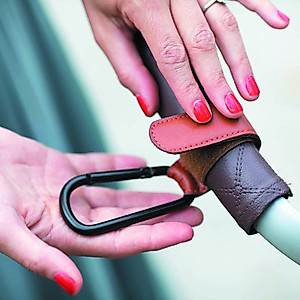 Baby Stroller Hooks,2 Pack Mommy Hook for Stroller for Hanging Diaper Bags,Purse,Stroller Organizer,Leather Stroller Hooks,Suitable for All Strollers and Trolleys Universal Stroller Clips (Black)