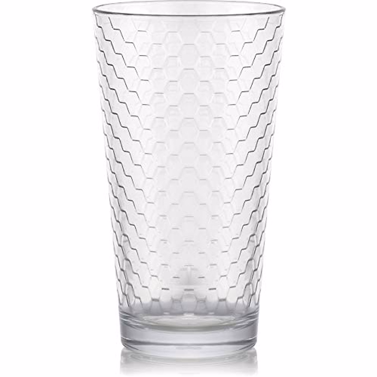 Circleware Paragon Honeycomb Set of 10 Heavy Base Highball Tumbler Drinking Glasses, Beverage Glassware Ice Tea Cups for Water, Juice, Milk, Beer, 10 Count (Pack of 1)