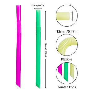 Honest ECO 100 pcs Flexible Drinking Straws Individually Wrapped,0.47inch Extra-wide Bendy Straws, Bubble Boba Milkshake Smoothie Straws