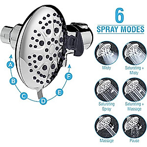 High Pressure 3-Way Shower Head Combo Dual Shower Head with Stainless Steel Hose Enjoy Luxurious 6-setting Rain Shower Head & 9-Setting Hand Held Shower Separately or Together