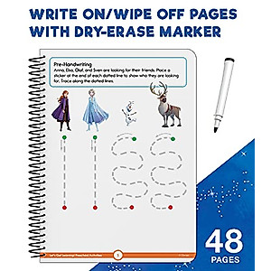 Disney Learning Let's Get Learning! Preschool Activity Book for Kids Ages 3-5, Pre K Wipe Clean Workbook With Letters, Numbers, Shapes, & Sight Words Activities, Reusable Sticker Book for Toddlers