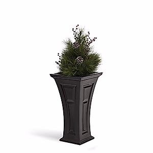 FCMP Outdoor Heritage Planter (2-Pack) Outdoor Planter, Tall, Black