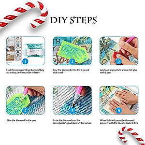 antor Diamond Painting Kits for Adults DIY 5D Diamond Art Christmas Tree Deer Girl Picture Full Drill Rhinestone Stocking Stuffers Christmas Gift for Women Kids Grils Home Wall Decor 12x16 inch