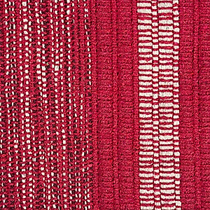 DII Variegated Recycled Yarn Modern Edge Stripe, 2x3', Red