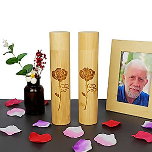 Set of 4 Small Bamboo Scattering Urns Tube for Human Ashes, ECO & Biodegradable Friendly Bamboo Spreading Cremation Tube Urn for Male Female Child Pet Ashes