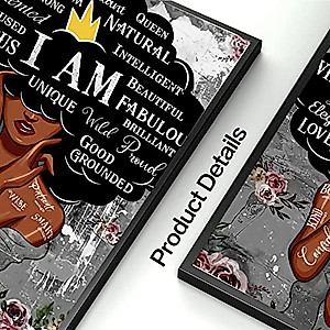 LLOSEUP African Queen Canvas Wall Art Black Women Canvas Paintings Black Girl Wall Art African American Abstract Nordic Pictures Posters Prints for Living Room Wall Decoration Artwork Unframed
