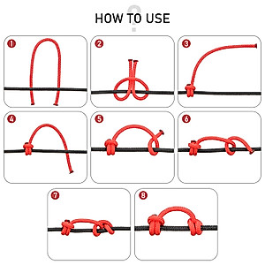 2 Pieces Archery D Loop Rope 10 Feet Archery Bowstring Serving Thread D Loop Rope Release Material Nocking D Loop Rope String (Black and Red)