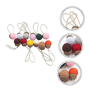 LIFKOME 12pcs Pine Tower Balls Home Accessories Decor Household Decor Christmas Decor Christmas Holiday Ornament Xmas Hanging Ornament Xmas Party Bag Fillers Hanging Felt Pine Cone Bouquet