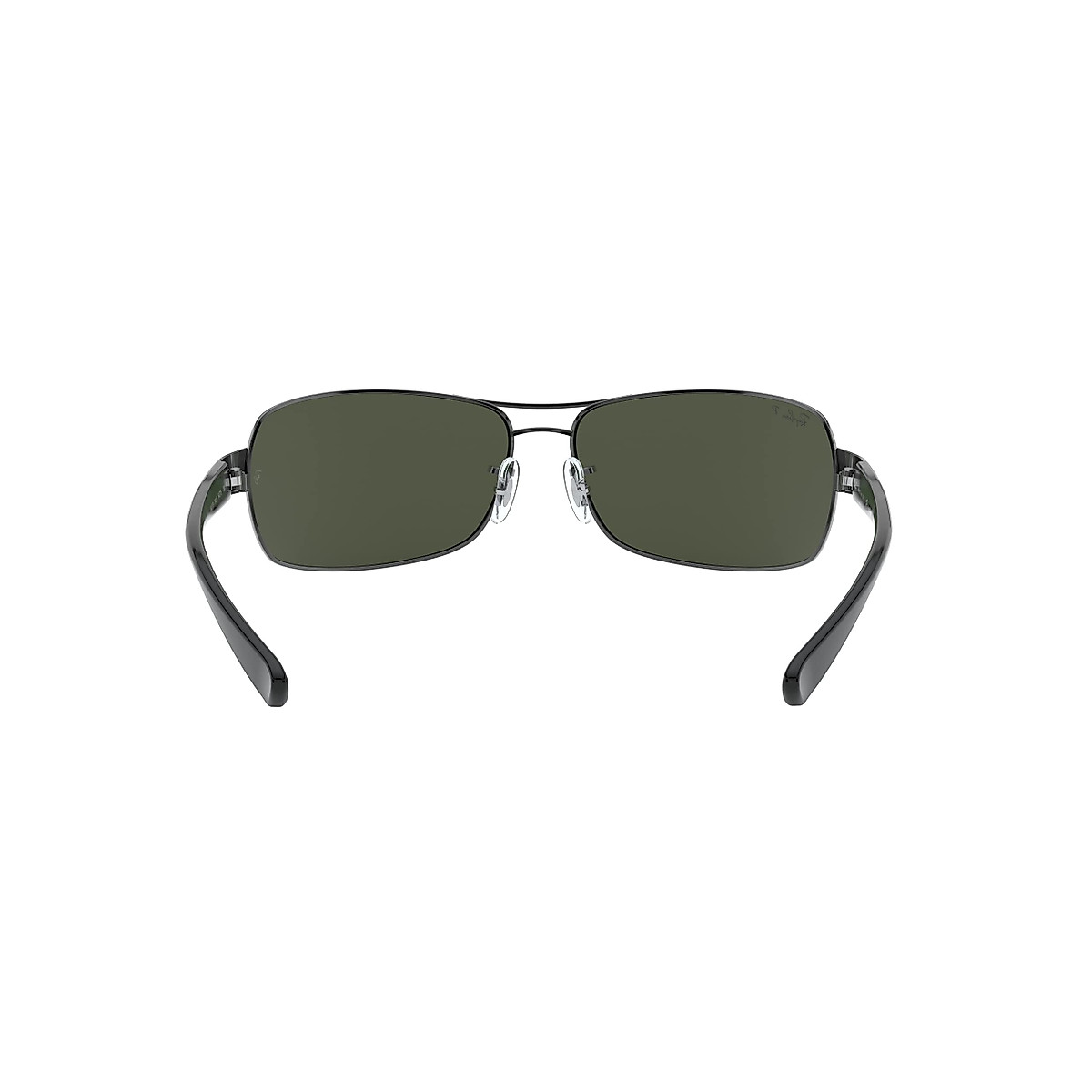 Ray-Ban RB3379 Rectangular Sunglasses, Gunmetal/Polarized Dark Green, 64 mm