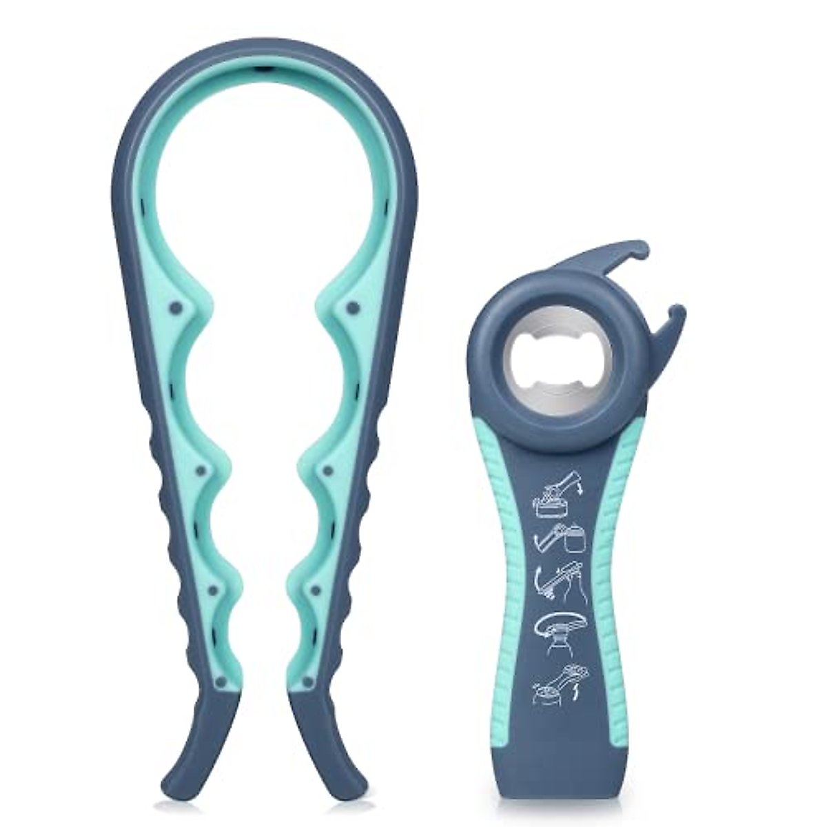 MAEXUS 4 in 1 Jar Opener Kit for Seniors with Arthritis, 5 in 1 Multi-Function Bottle Can Opener Set, Jar Opener for Weak Hands, Jar Opener Grip Lid Twist Gripper