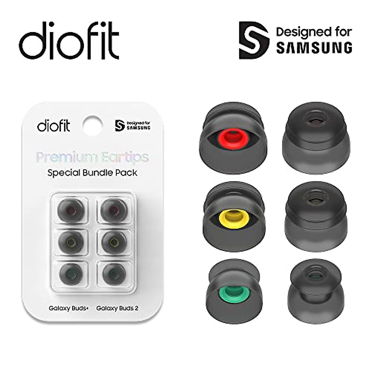 diofit/Galaxy Buds2/Buds Plus Compatible for Samsung - Multi-Flange Eartip