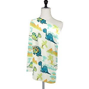 Baby Car Seat Cover Dinosaurs and Palms Nursing Covers Breastfeeding Scarf Infant Carseat Canopy for Mom Baby Gift