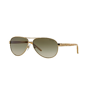 Ralph by Ralph Lauren RL-RA4004-101/13 Gold and Cream with Brown Gradient Lenses Women's Sunglasses