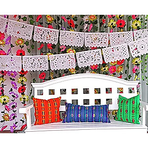 White Papel Picado, White Fiesta Banner, Mexican Theme Party Supplies, Mexican Wedding Flags Cinco de Mayo Tissue Paper Panels WS700