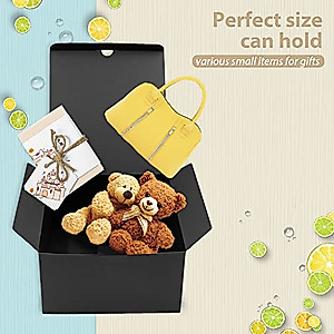 opaprain 10 Pack of 6X6x4 inch Black Gift Box with Lid, Recyclable Paper Suitable for Wedding, Festivals, Gifts, Graduation, Birthday