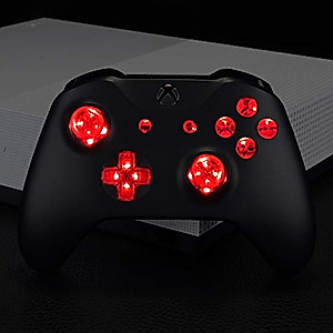 eXtremeRate Multi-Colors Luminated Dpad Thumbsticks Start Back ABXY Action Buttons (DTF) LED Kit for Xbox One Standard, Xbox One S X Controller 7 Colors 9 Modes Button Control -Controller NOT Included