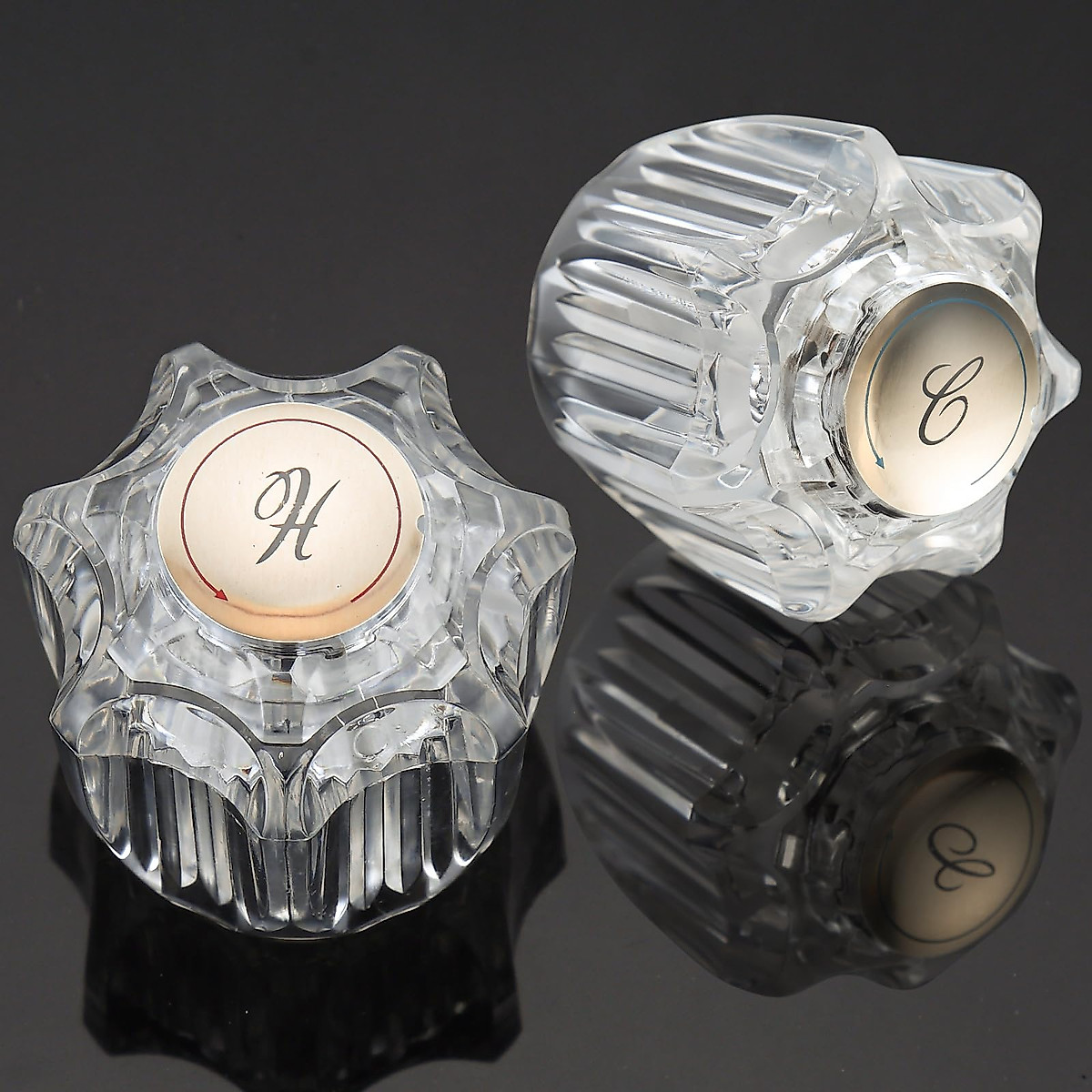 PuritySage Shower Faucet Handle Replacement,Compatible with Delta MP54260,Hot/Cold Shower Knobs with Acrylic Plastic(2-Pack)