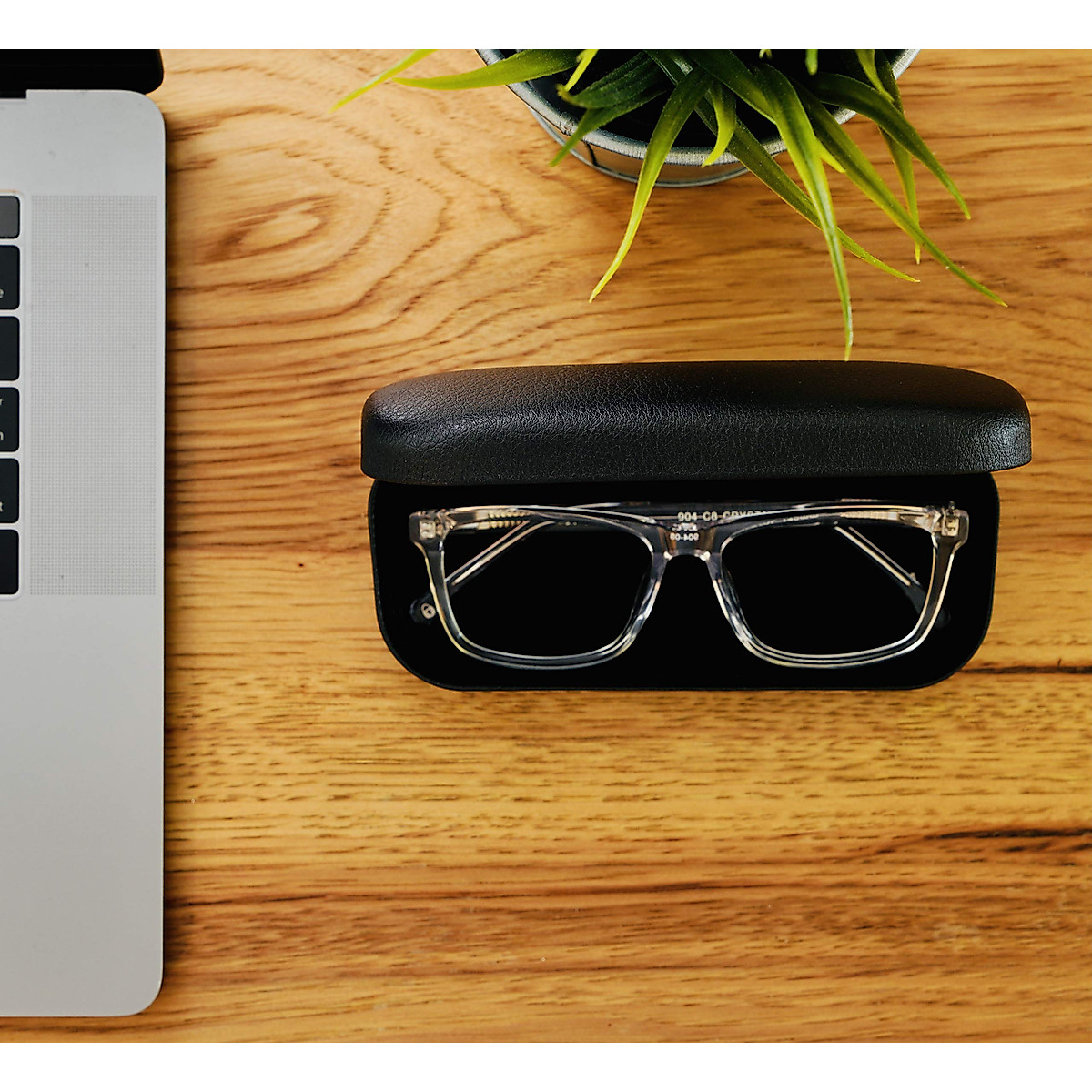 BLINKBAZAAR 100PACK FAUX LEATHER EYEWEAR GLASSES EYEGLASSES SUNGLASSES HARD CASE CLAM SHELL (BLACK)…