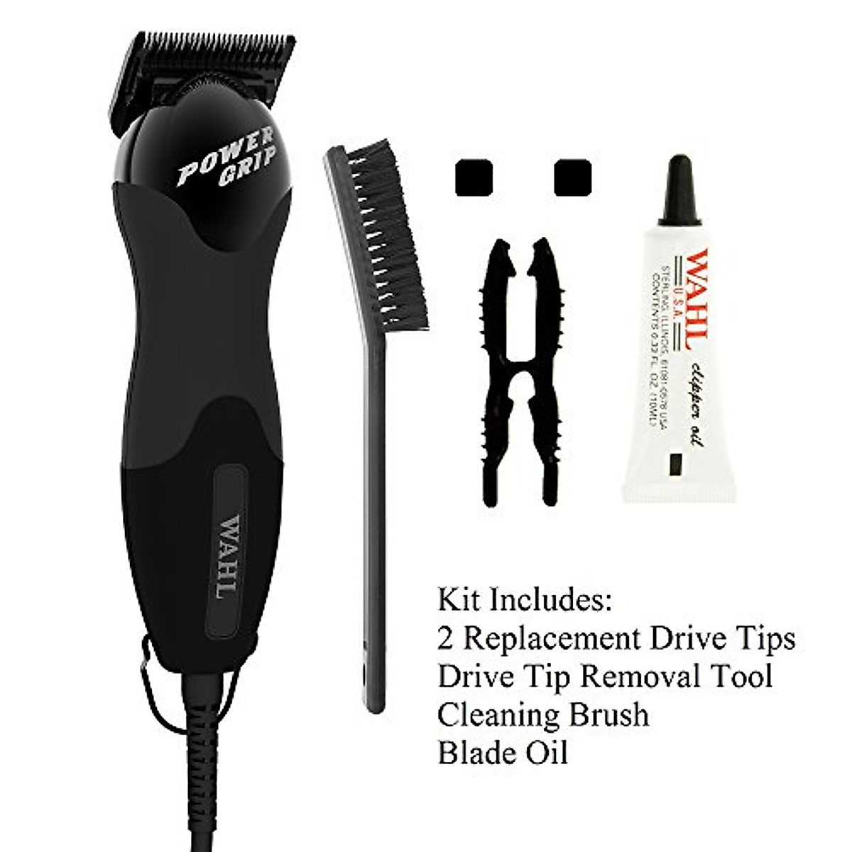 WAHL Professional Animal Power Grip Clipper for Dogs, Cats, Pets, Horses, and Other Animal Fur, Black Matte (#8879-200)