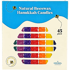 The Dreidel Company Hanukkah Candles Natural Honeycomb Beeswax - Multi-Color - 4.5"