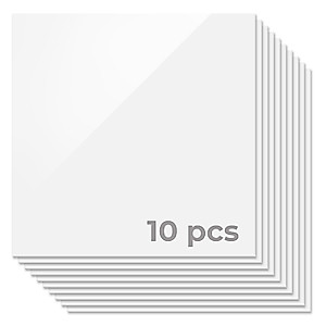 xTool Selected White Opaque Glossy Acrylic Sheets, 12" x 12" Plexiglass Sheets 1/25 inch Thick, 10-Piece Plastic Sheets Acrylic Blank Boards Panel for Laser Cutting & Engraving Decor, Crafts, Signs