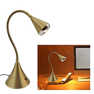 HomeFocus LED Desk Lamp with Touch Dimmable,Table Lamp,Night Light,Reading Desk Lamp,Office Desk Lamp,Working Desk Lamp,Gold Desk Lamp,LED 5W,3000K Warm Light,Metal,Antique Brass
