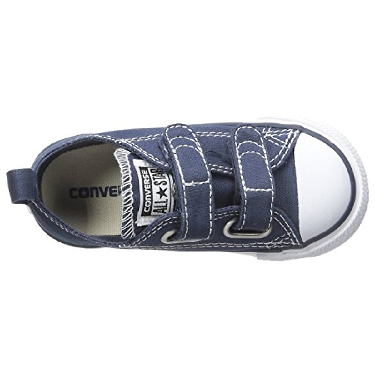 Converse Baby Boys Chuck Taylor All Star 2V Low Top Sneaker, Navy/White, 7 Infant