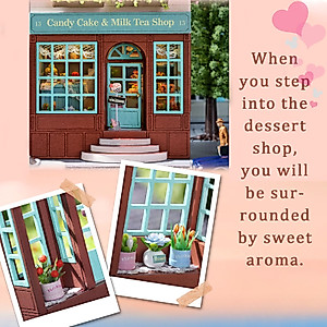 Flever Dollhouse Miniature DIY House Kit Creative Room with Furniture for Romantic Valentine's Gift (Manxing Dessert Shop)