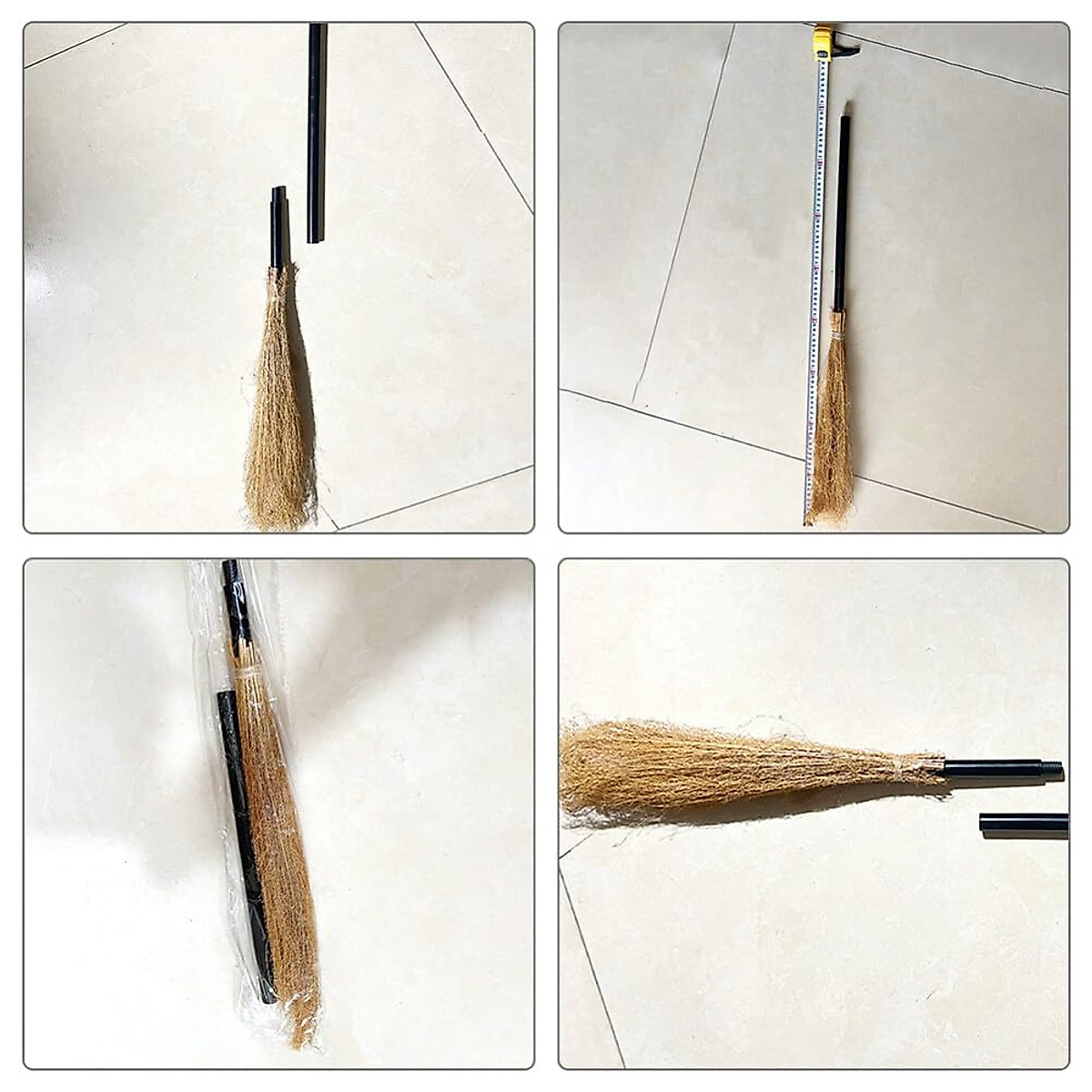 NUOBESTY Masquerade Witch Broom Wizard Broomstick Broom Prop Home Accessories Decor Toy Witch Broom Halloween Cosplay Accessories Broom Ornament Decor for Home Dreses Wooden Household