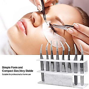 Fenshine 8 Holes Tweezers Stand Holder Acrylic Tweezers Display Storage Tweezers Shelf Holder for Eyelash Extensions Supplies Accessories Tools