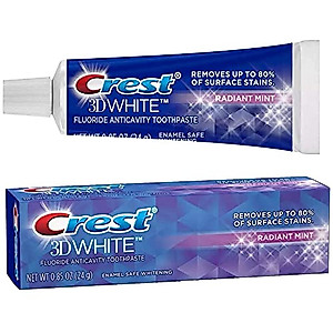 Crest 3D White Vivid Fluoride Anticavity Toothpaste, Radiant Mint 0.85 oz (Pack of 4)