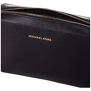 Michael Kors Women's Jet Set Crossbody Leather Bag, Black, Large