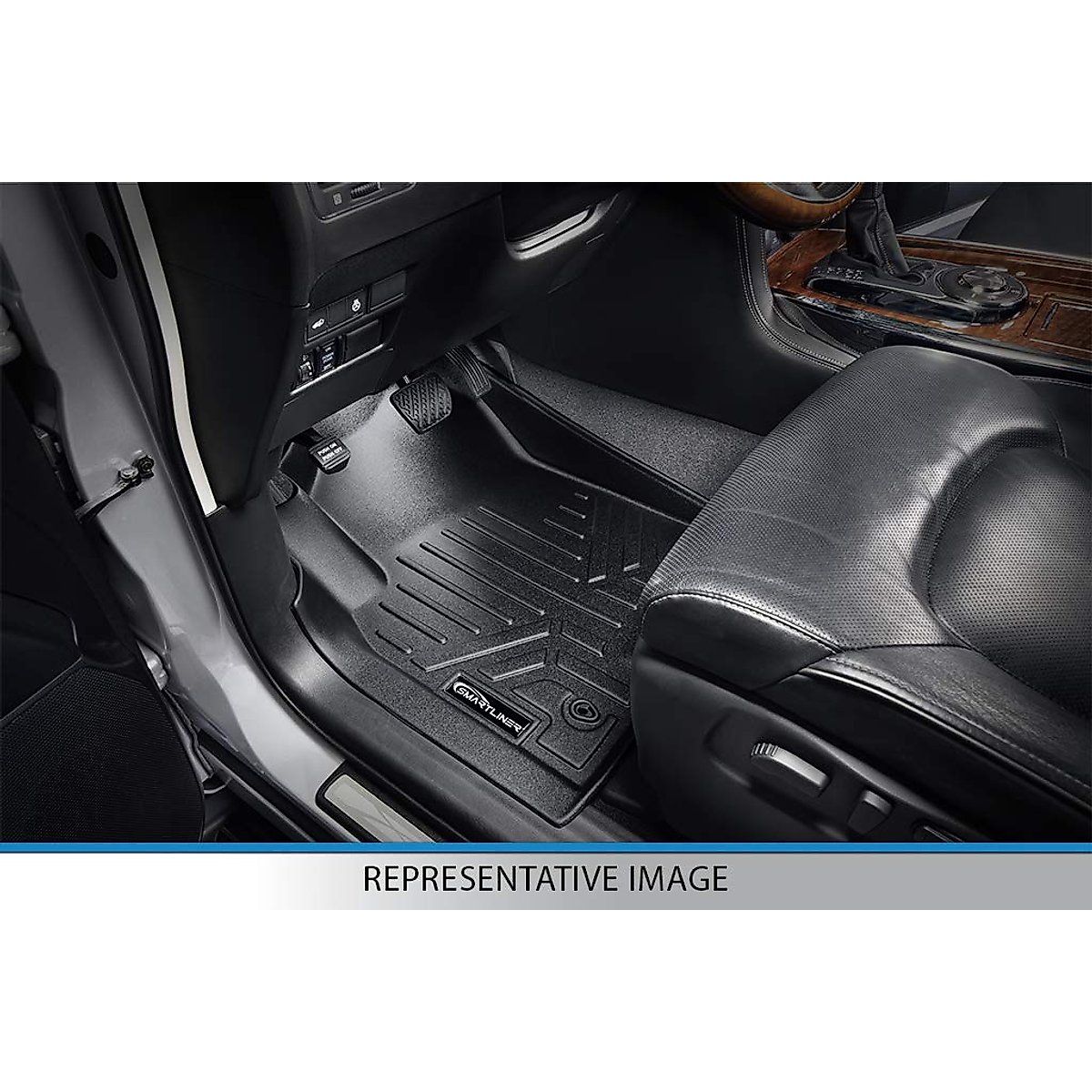 MAXLINER Floor Mats 3 Rows and Cargo Liner Behind 3rd Row Set Black Compatible with 2016-2021 Dodge Durango with 2nd Row Bucket Seats