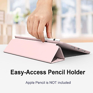 Divufus Case for iPad 10.2 2021/2020/2019, Smart Lightweight Trifold Stand Cover, Auto Sleep/Wake Soft TPU Pencil Holder Case for iPad 10.2 inch 9th/8th/7th Generation - Pink