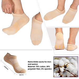 BUDERMMY Running Ankle Socks for Women Athletic Cotton Cushioned 5-6 Pairs Workout No Show Socks Women (8-10, 3 Color)