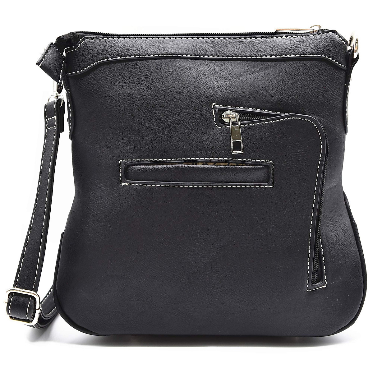 Colorful Dragonfly Western Style Spring Rhinestone Gem Studded Purse Leather Crossbody Handbag Women Single Shoulder Bag (Black)