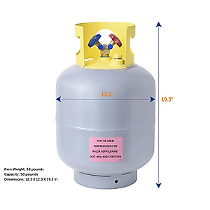 Flame King YSNR501 50 Pound Refrigerant Recovery Cylinder Tank , Gray