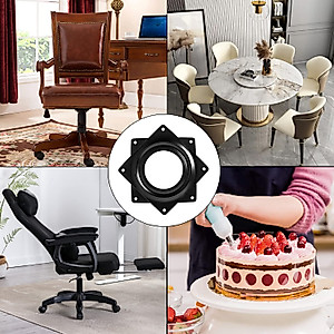 4" Lazy Susan Turntable 300-lb Steel Ball Bearing Rotating Tray Strong Sturdy Table Cabinet Low Profile for 360˚ Chair and Door, Kitchen, Craft Project, Makeup Holder, Monitor(Black)
