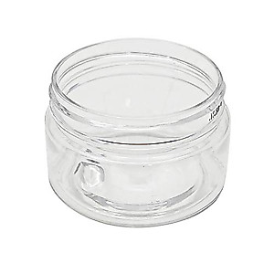 1 Ounce Plastic Cosmetic Jars Leak Proof Clear Container with Lid for Cream, Lotion, Powder, ointment, etc, 12 Pcs.