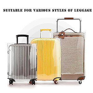 CYCFORCE Luggage Cover Set Clear PVC Luggage Cover & 2-in-one Luggage Strap Thickened Suitcase Cover 28 Inch Luggage Protector for Wheeled Suitcase (28-Inch)