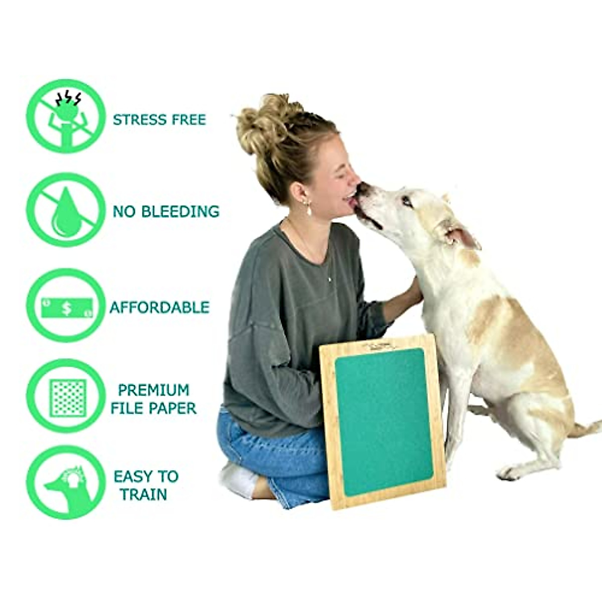 ZENLY PAWS Dog Scratch Board for Nails, Double Sided, File Paper Coarse and Fine Grit, Any Size Dog, Dog Nail File Board 16" x 12", Calming NailCare, Scratch Square for Dogs, Dog Scratch Pad For Nails