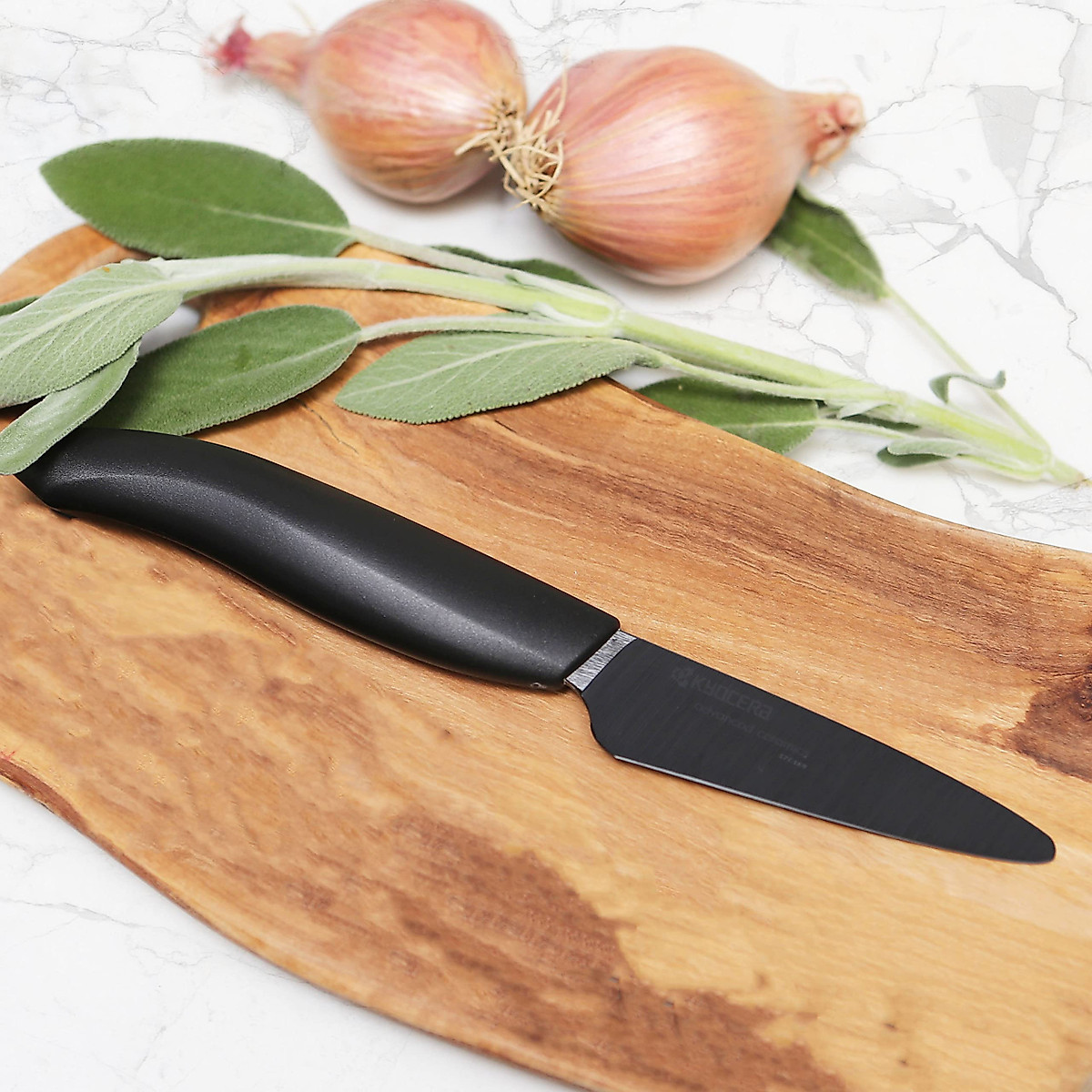 Kyocera Revolution Series Paring and Santoku Knife Set, Black Blade