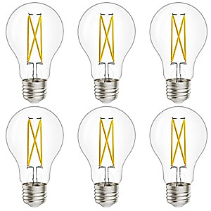 Sunco 6 Pack 9W=60W A19 Dusk to Dawn Outdoor LED Light Bulbs, CRI90 3000K Warm White, 850 Lumens, E26 Medium Base, Photocell Sensor Ambient Decorative Classic Edison Vintage Bulbs, Bright UL