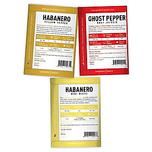 Hot Pepper Seeds For Planting Ghost Habanero - 5 Varieties Pack Ghost Pepper Seeds, Red, Orange, Yellow, White Habanero Seeds For Planting In Garden Non Gmo, Heirloom Peppers Seeds By Gardeners Basics